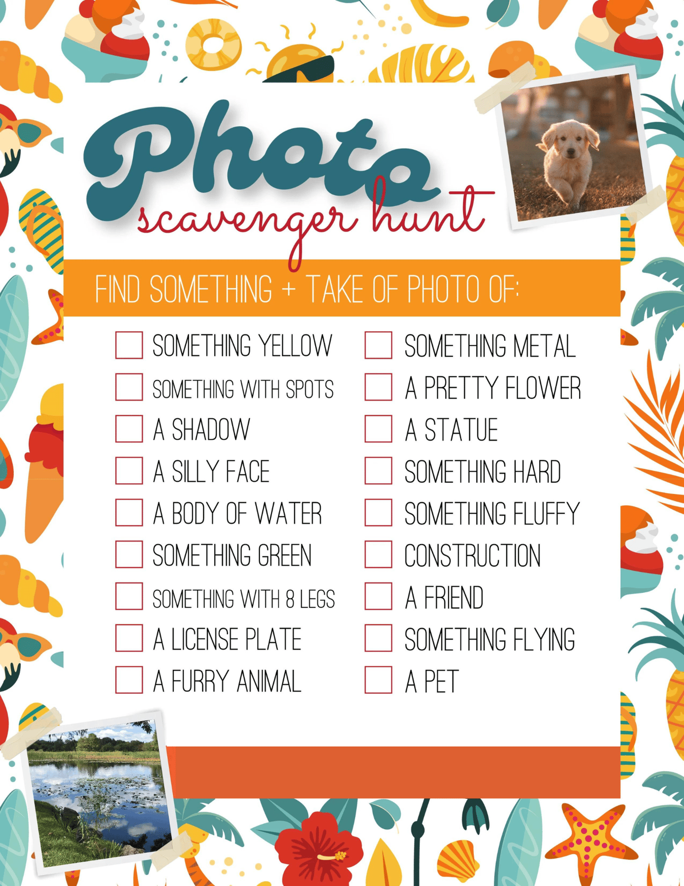 It's Scavenger Hunt Time! Download this FREE Printable Activity Sheet ...